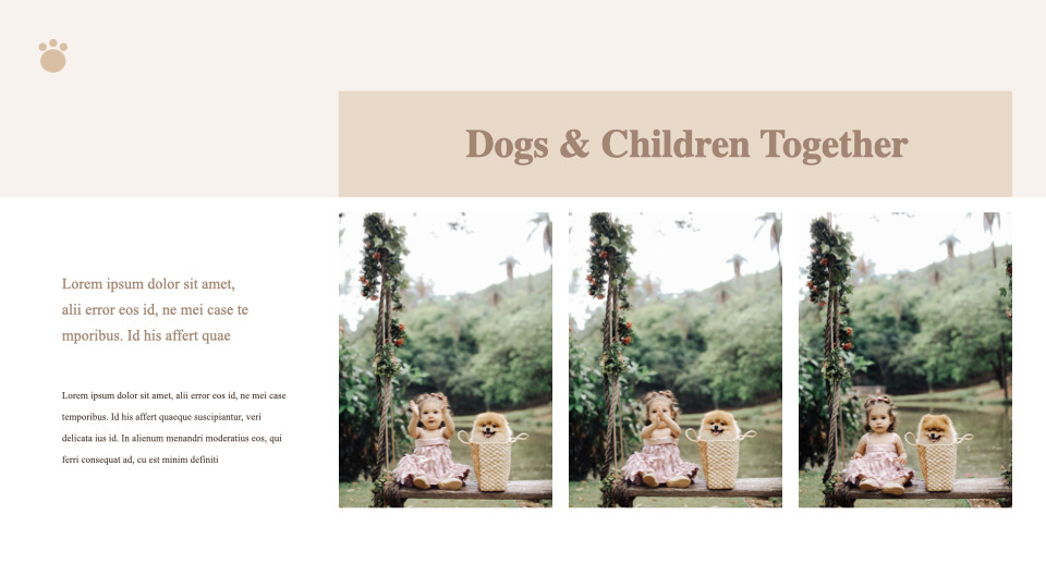 Dogs & Children Growing up Together PPT Keynote|Lifestyle