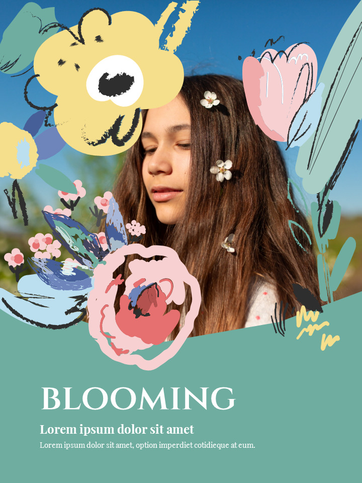 Spring Flower Theme template powerpoint