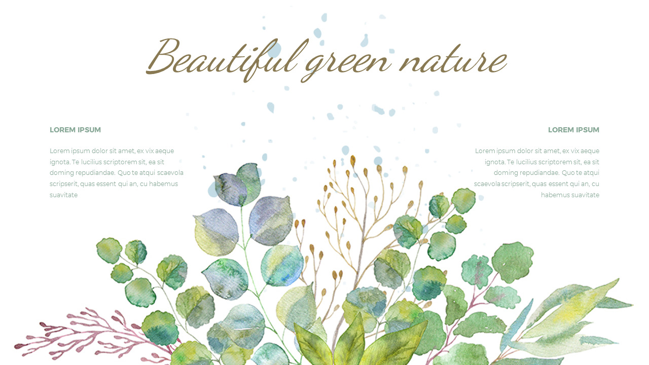 Watercolor Nature Google PPT Templates