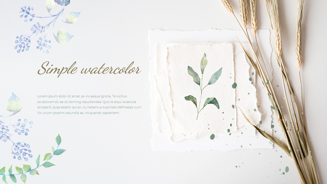 Watercolor Nature Google PPT Templates