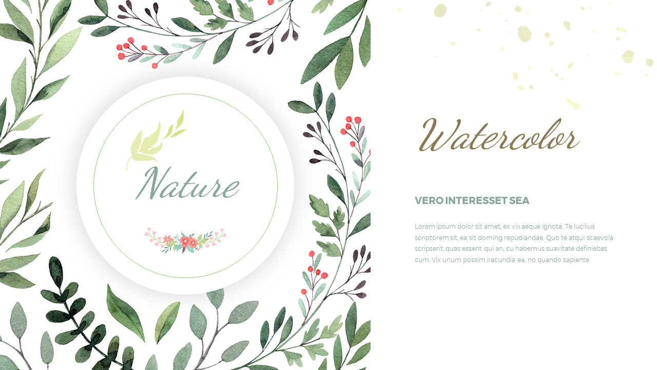 Watercolor Nature Google PPT Templates