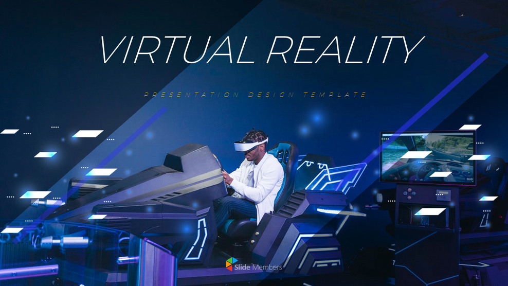 Virtual Reality Business Google Slides Template Design|IT/Commerce