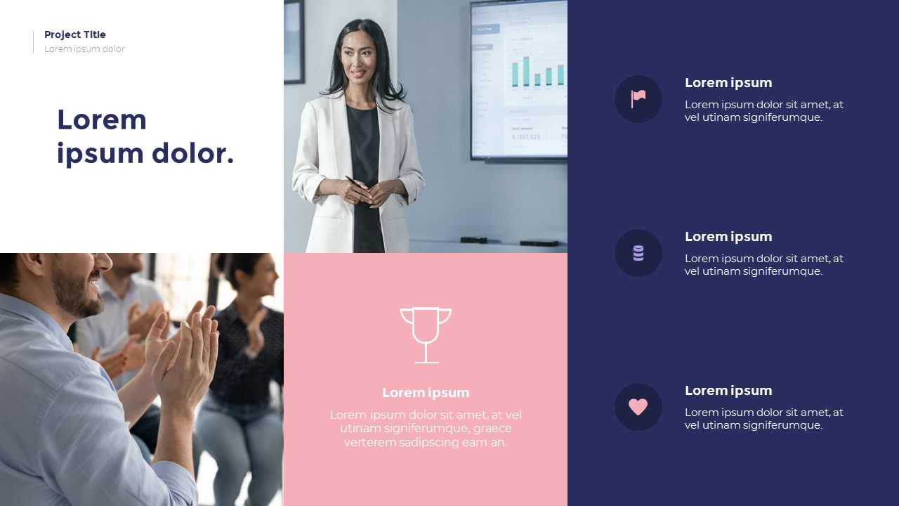 Simple Pattern Background Project Deck PowerPoint Business Templates