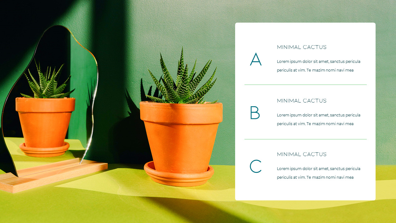 Minimal Cactus PPT PowerPoint|Lifestyle|Templates