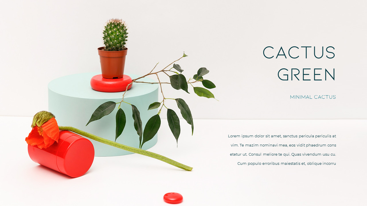 Minimal Cactus PPT PowerPoint|Lifestyle|Templates