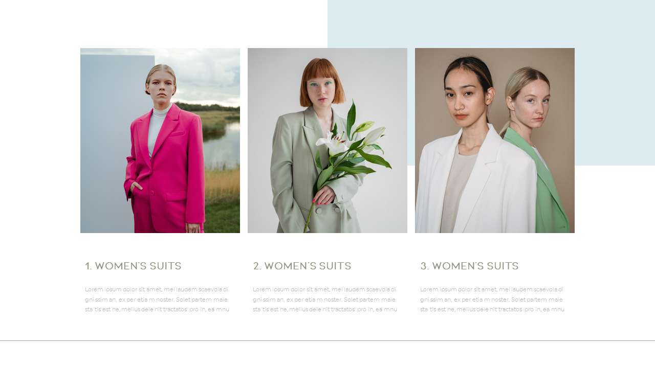 Womens Suits Powerpoint Presentation|Lifestyle|Templates