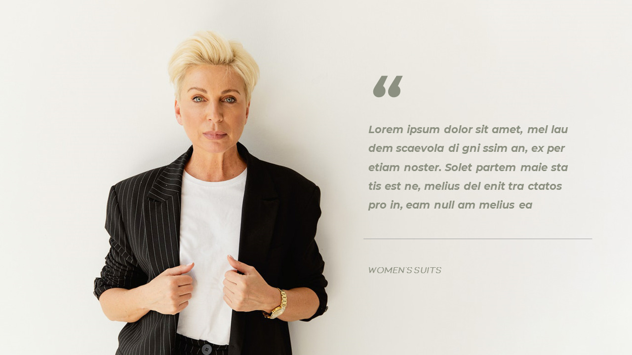 Women's Suits Powerpoint Presentation|Lifestyle|Templates