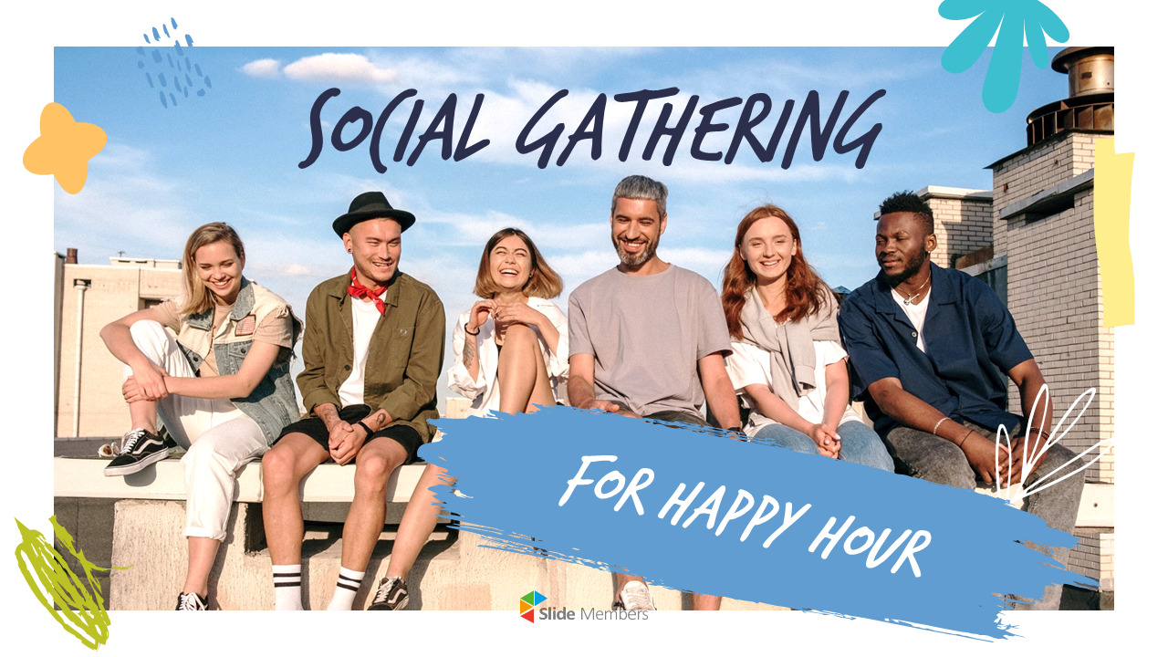 Social Gathering for Happy Hour Easy PowerPoint Design