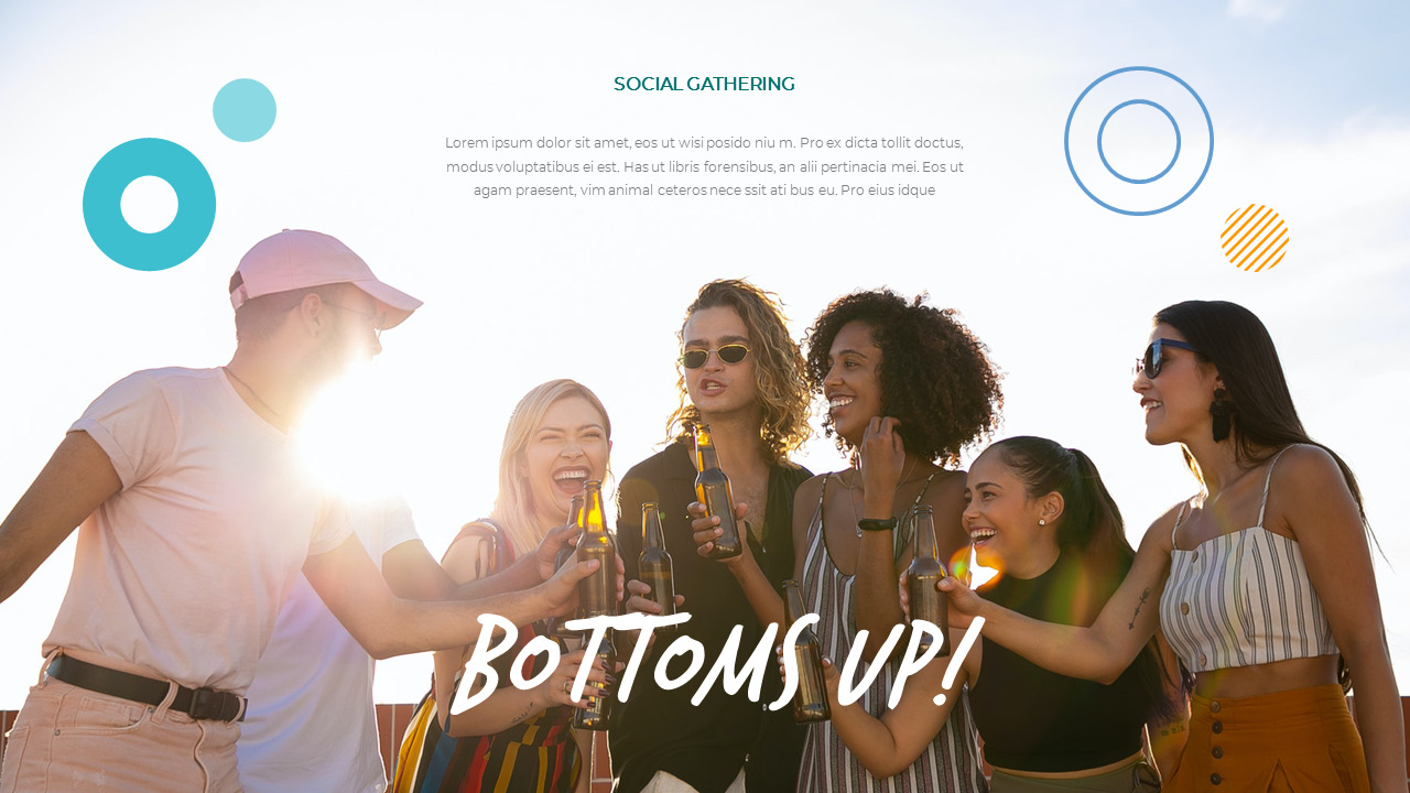 Social Gathering for Happy Hour Easy PowerPoint Design