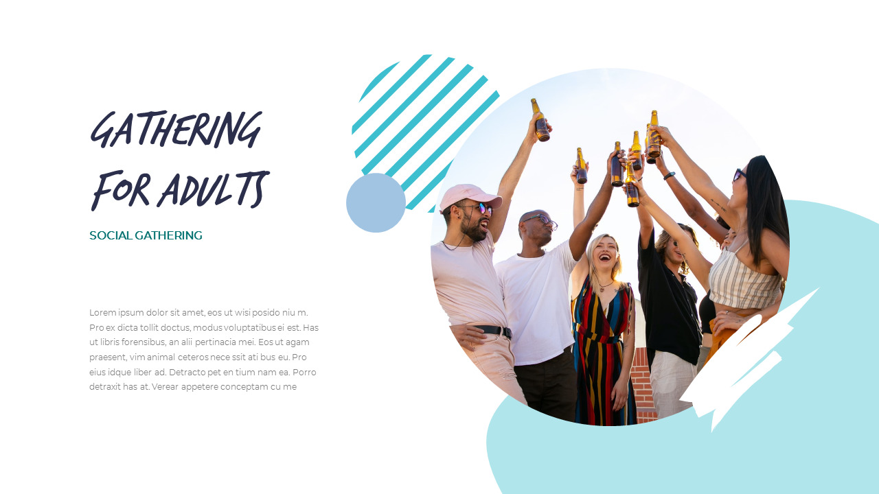 Social Gathering for Happy Hour Easy PowerPoint Design