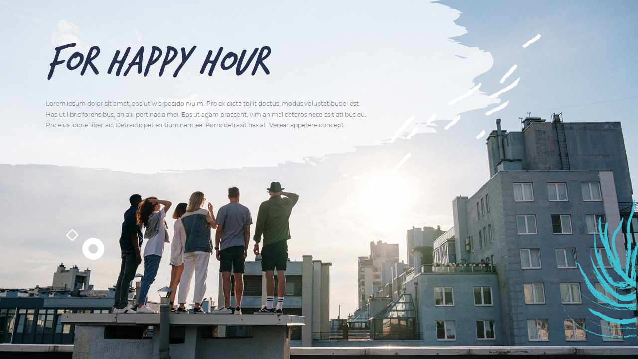 Social Gathering for Happy Hour Easy PowerPoint Design
