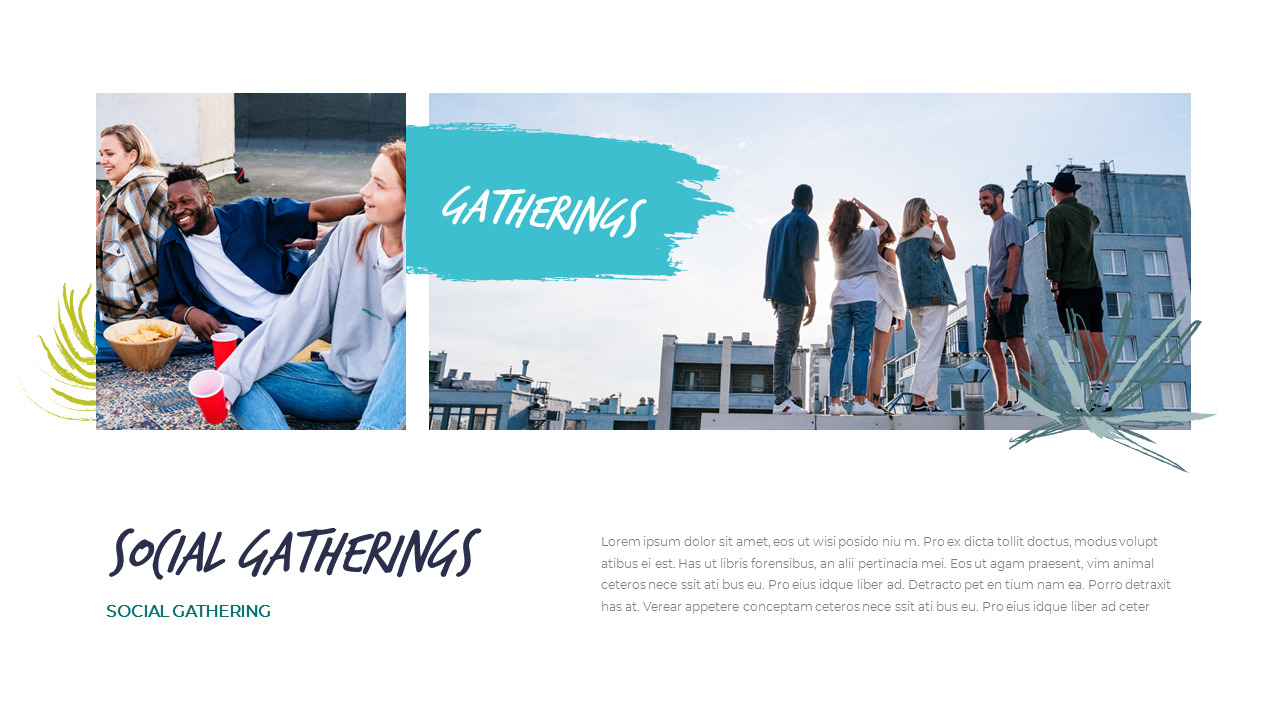 Social Gathering for Happy Hour Easy PowerPoint Design