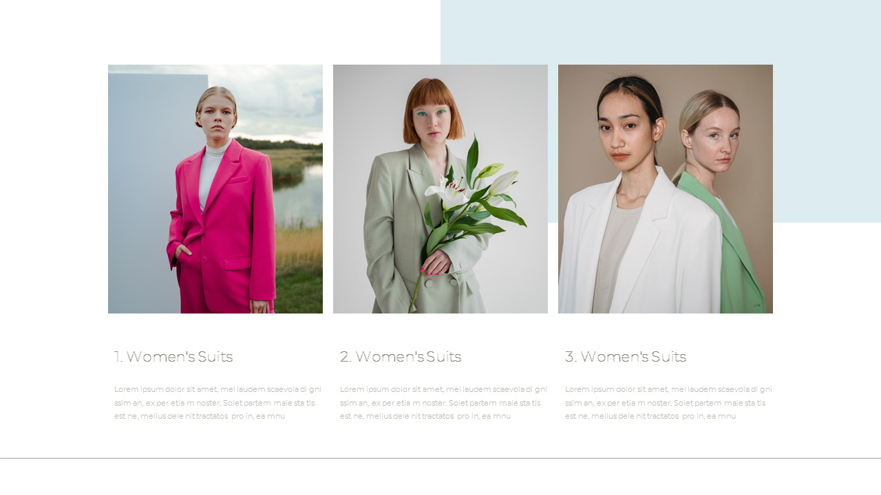 Womens Suits Google Slides Template Design|Lifestyle