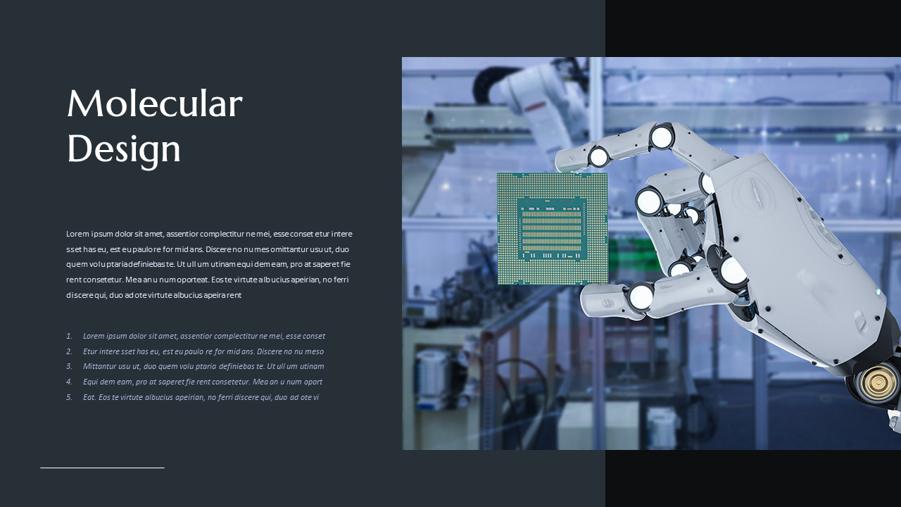 Robot Arm with Semiconductor Google Slides for mac