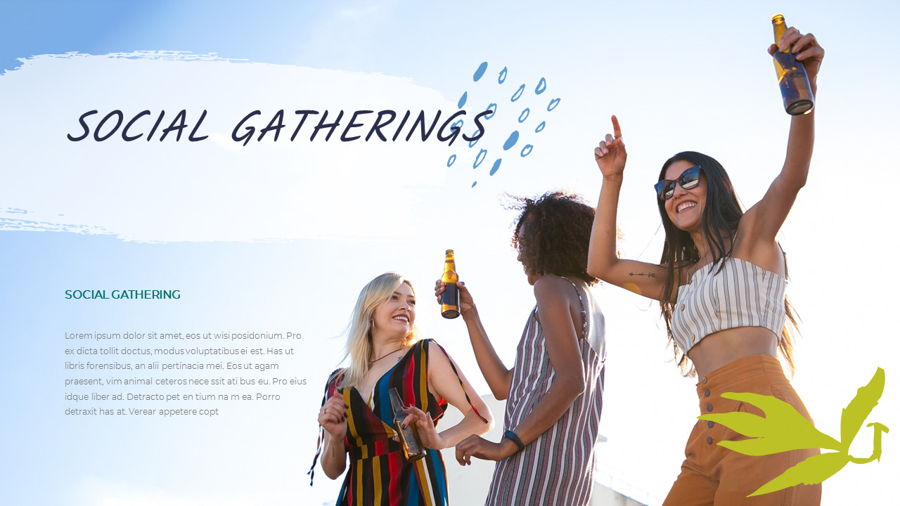 Social Gathering for Happy Hour Google Slides Presentation Templates