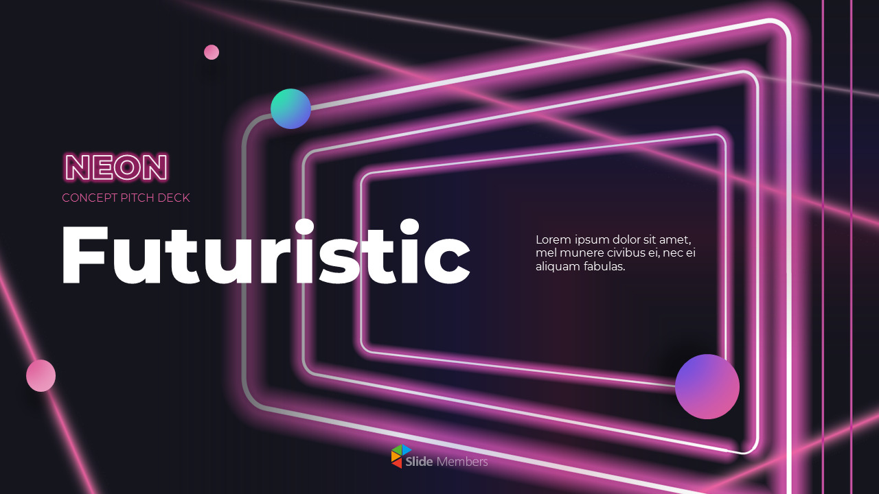 Futuristic Neon Concept Pitch Deck Best Presentation Template