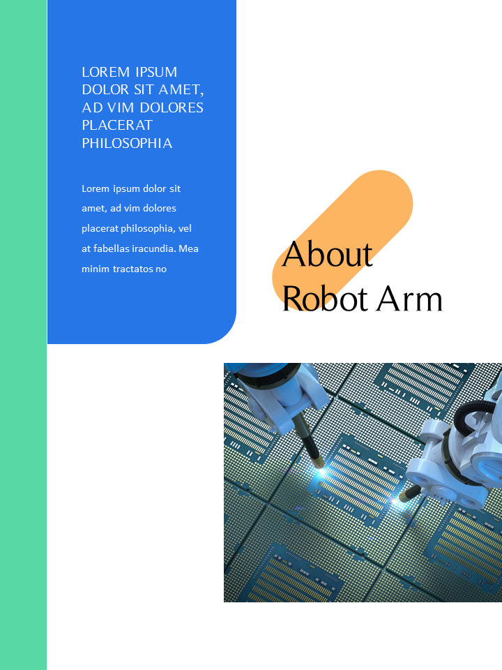 Robot Arm with Semiconductor PowerPoint Design ideas