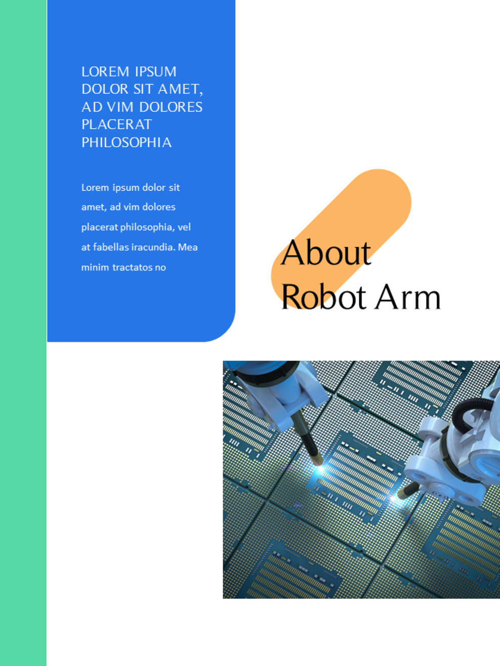 Robot Arm with Semiconductor PowerPoint Design ideas