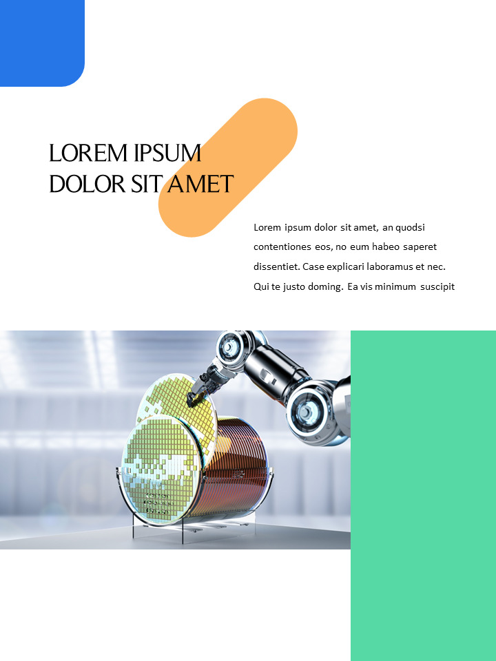 Robot Arm with Semiconductor PowerPoint Design ideas