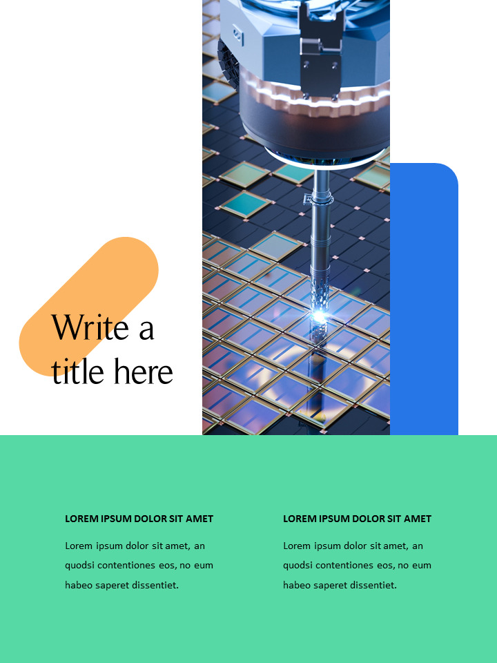 Robot Arm with Semiconductor PowerPoint Design ideas