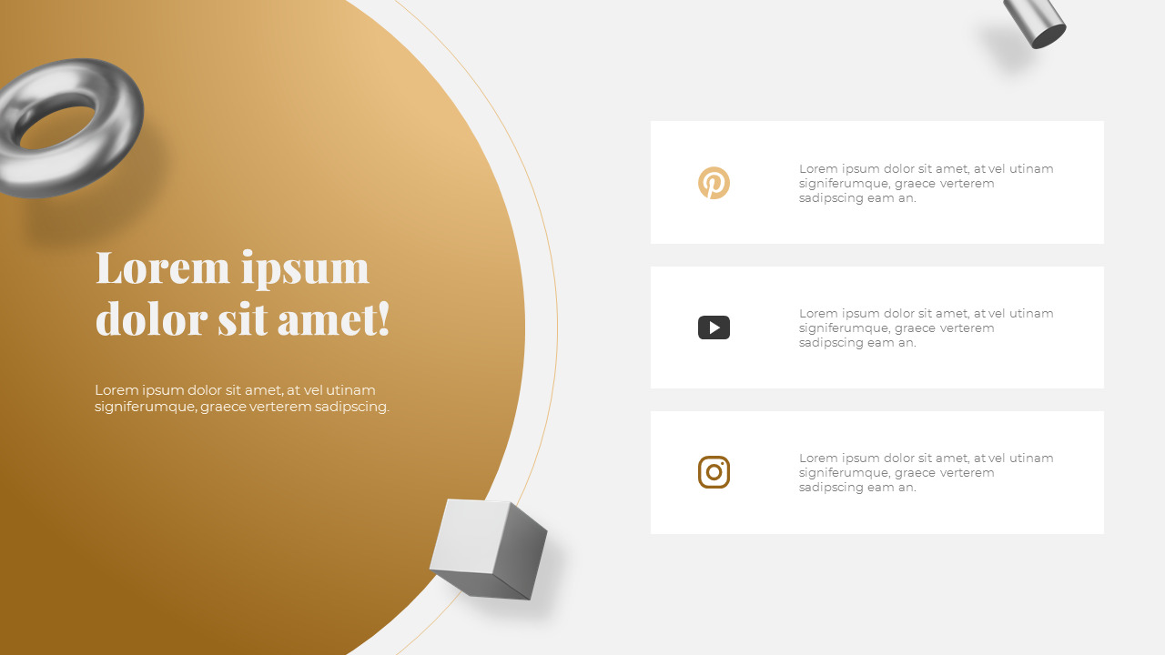 Metal Geometric Objects Multipurpose Simple Google Slides