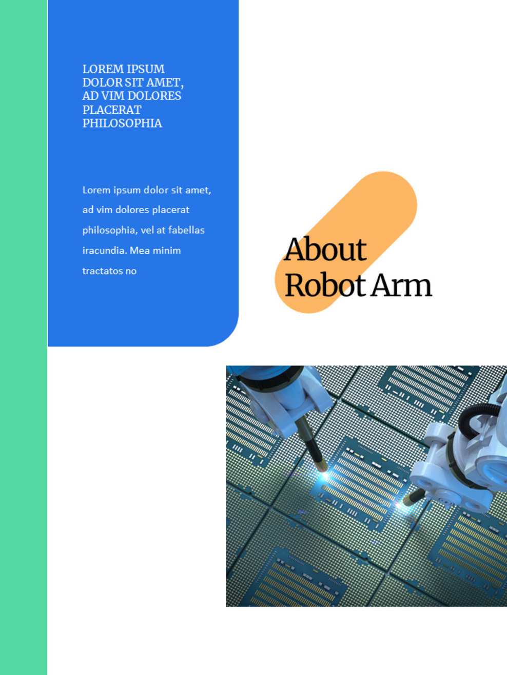 Robot Arm with Semiconductor Google Presentation Templates