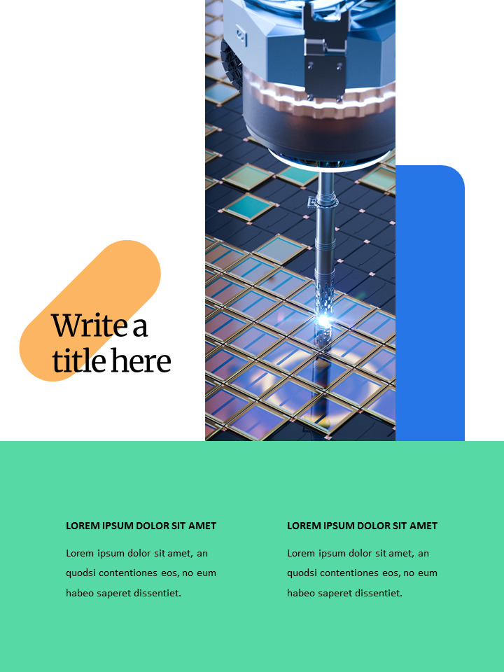 Robot Arm with Semiconductor Google Presentation Templates