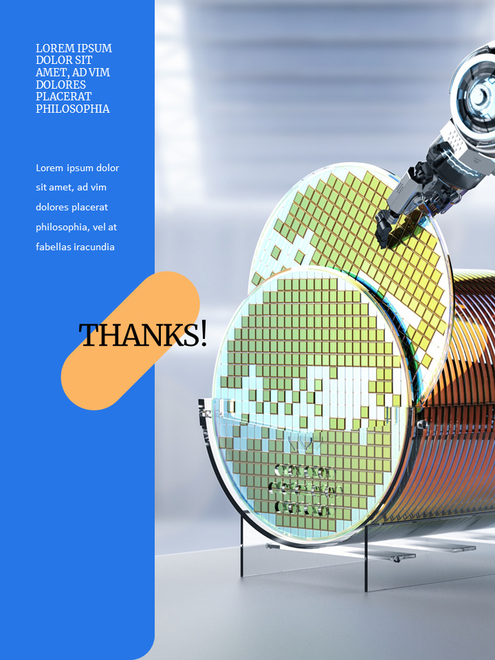 Robot Arm with Semiconductor Google Presentation Templates