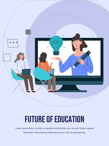 Online Teaching Learning template powerpoint