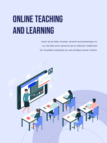 Online Teaching Learning template powerpoint