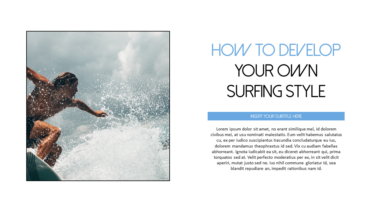 Diseño de plantilla de powerpoint de surf|Estilo de vida