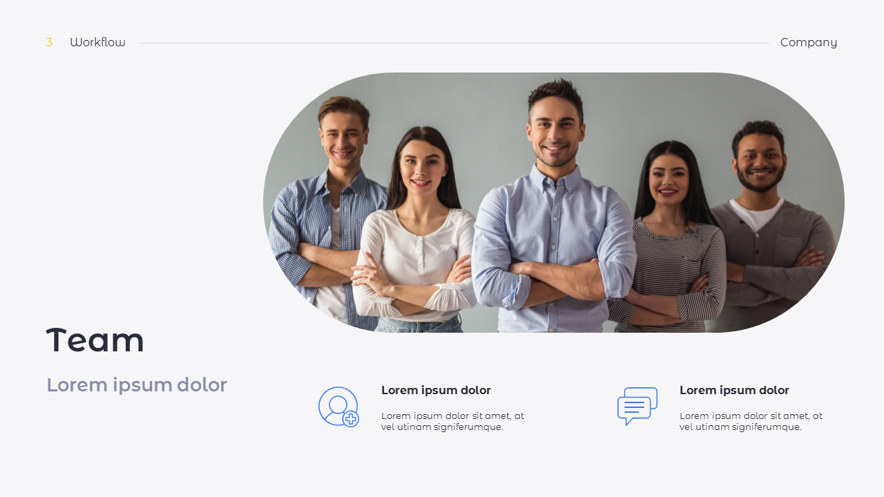 Workflow Simple minimalist google slides design