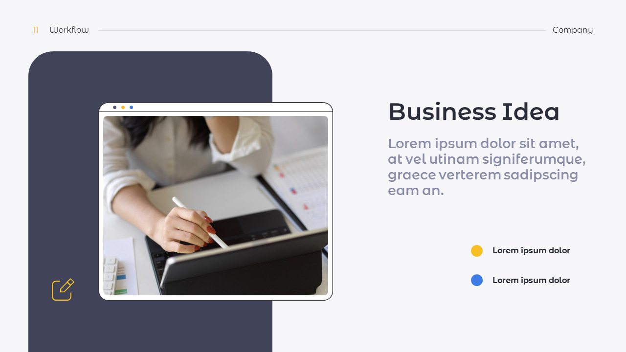 Workflow Simple minimalist google slides design