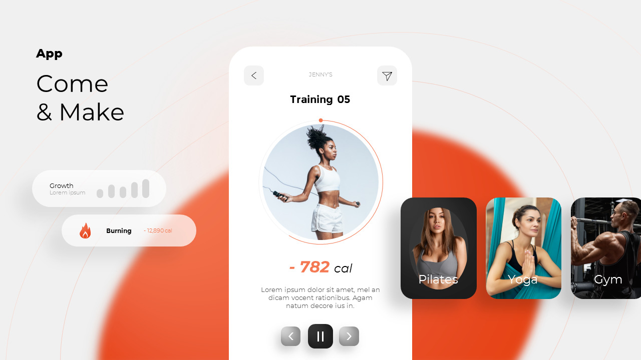 Fitness Mobile App Service powerpoint presentation online