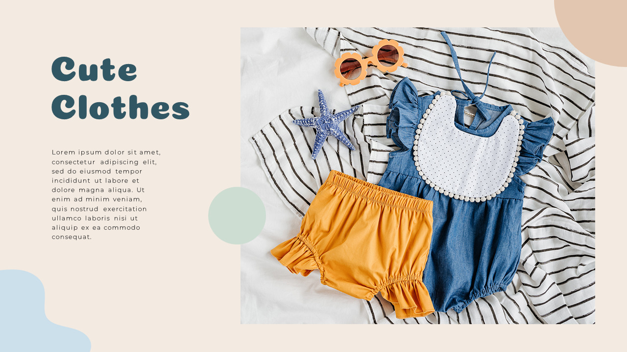 아기 옷 편집이 쉬운 PPT 템플릿