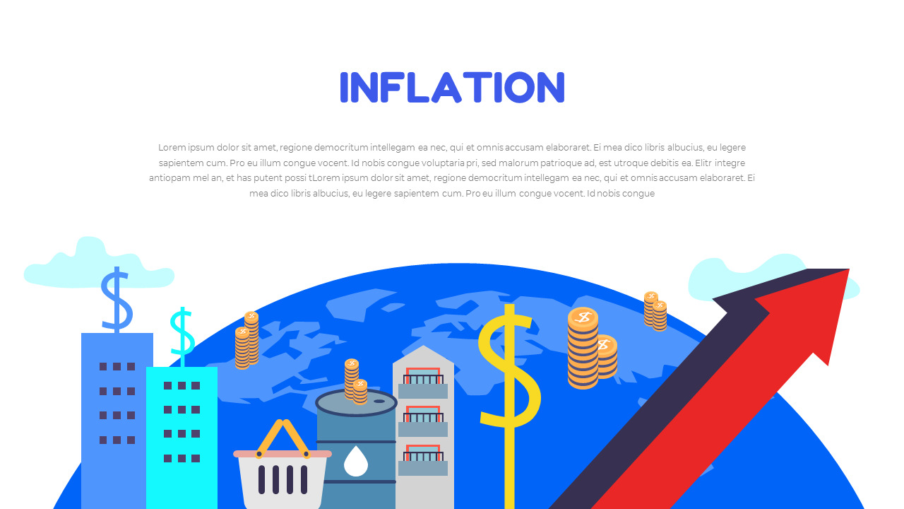 Globale Inflation Design der Präsentationsfolie