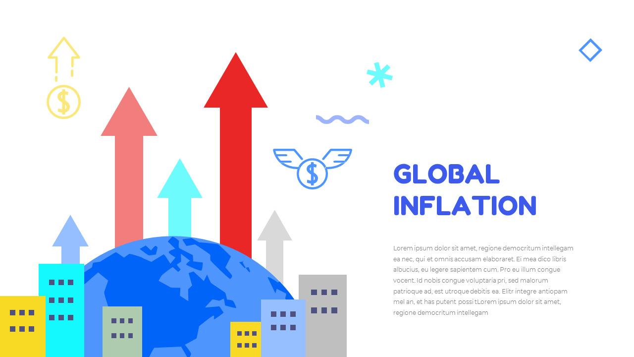 Globale Inflation Design der Präsentationsfolie
