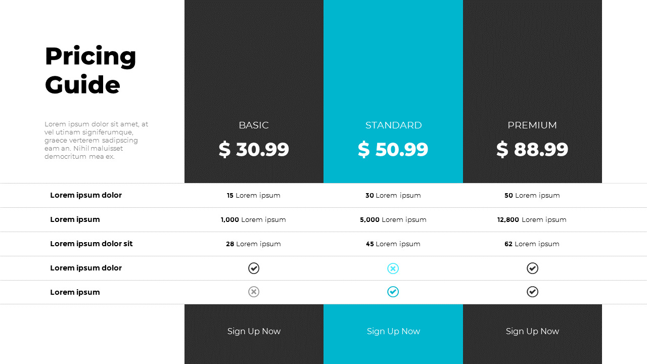 Grid Layout Business google google slides template