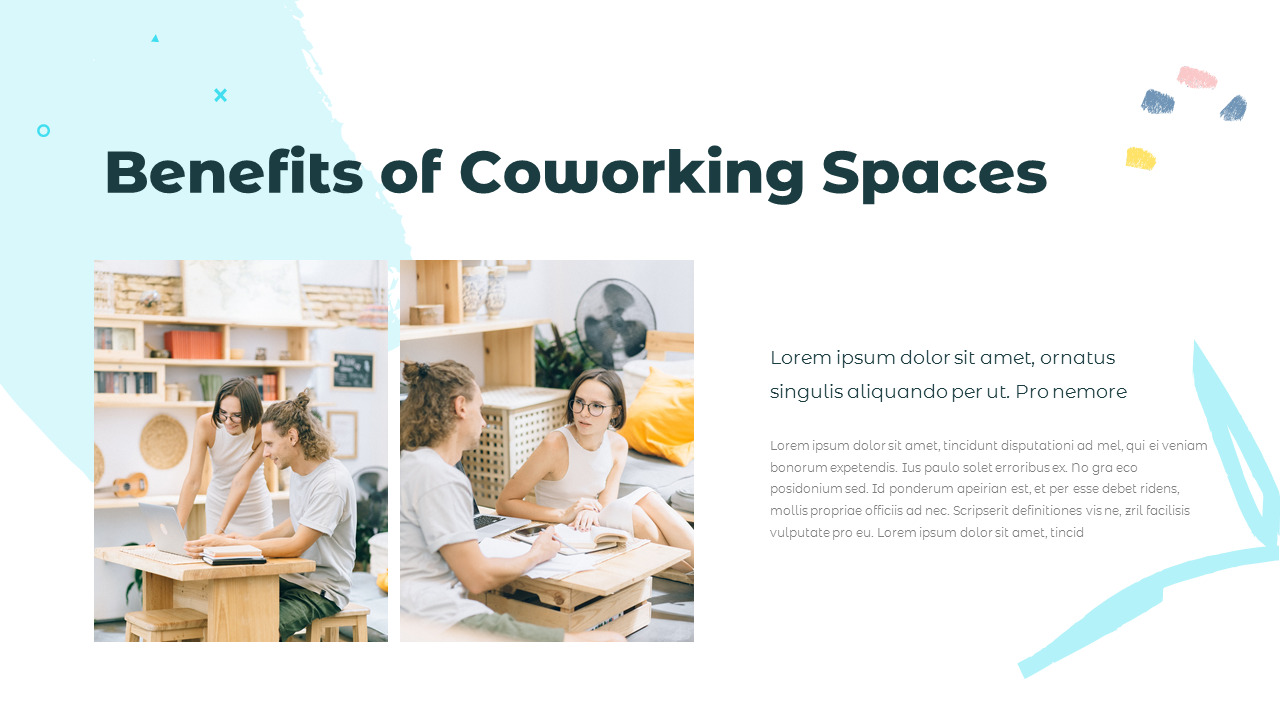 Coworking Google Slides Template Diagrams Design