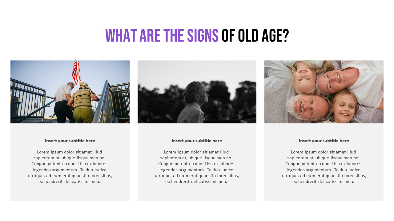 Old Age minimalist powerpoint template|Lifestyle
