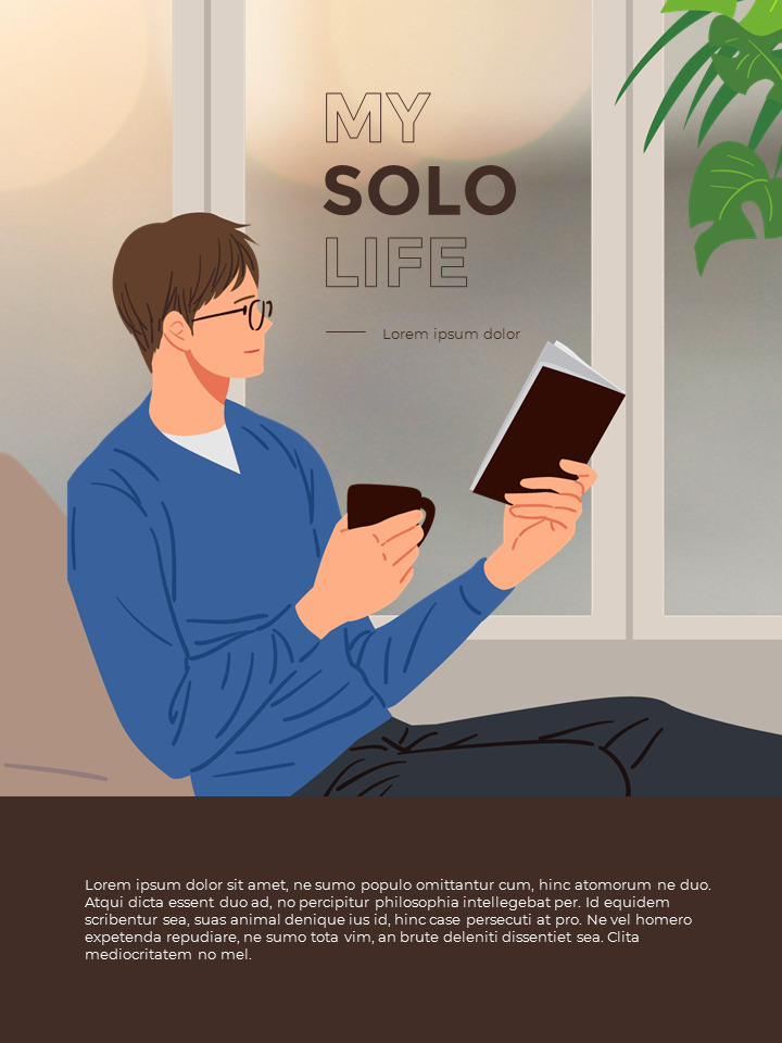 Beautiful Solo Life presentation slides ppt