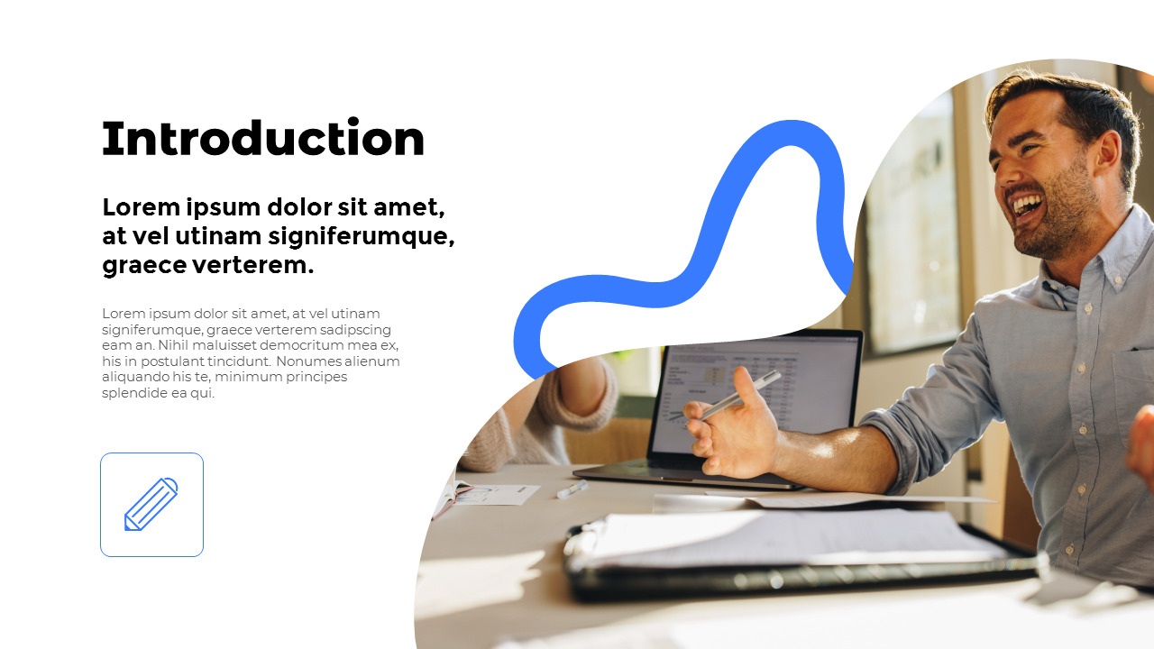 Wavy Abstract Concept Business company profile ppt template
