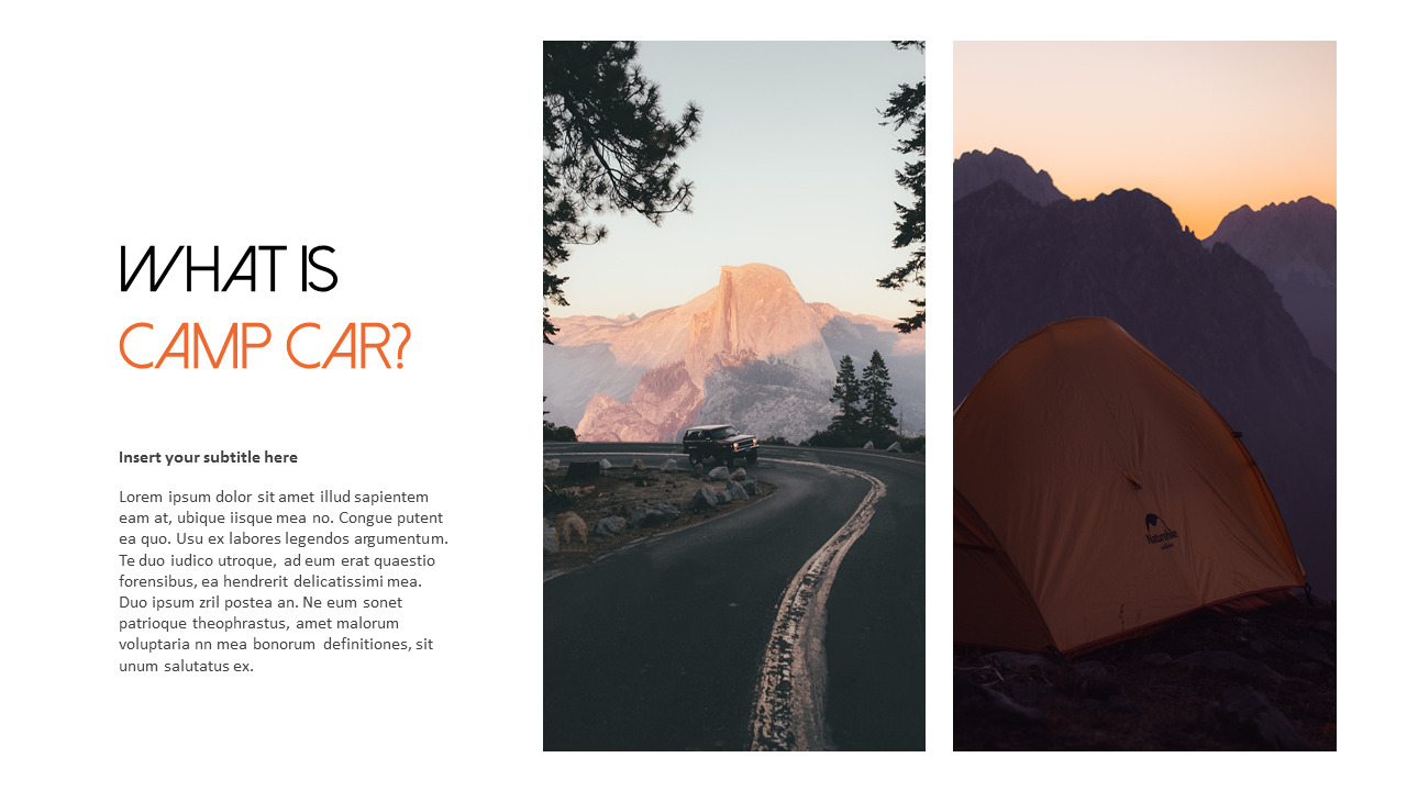 Camping Car slides presentation|Lifestyle|PPT Templates