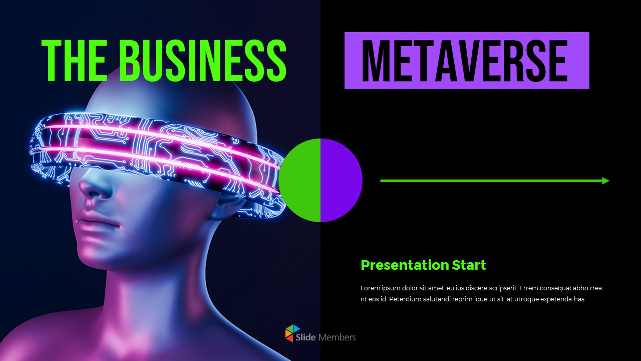 The Business Metaverse history powerpoint template