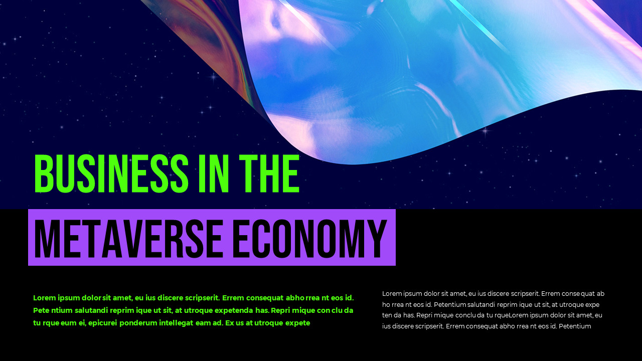 The Business Metaverse history powerpoint template