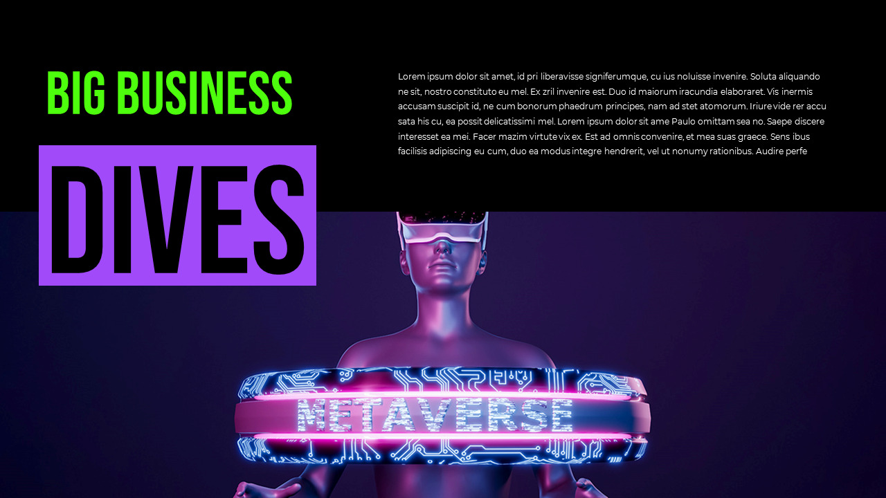 The Business Metaverse history powerpoint template