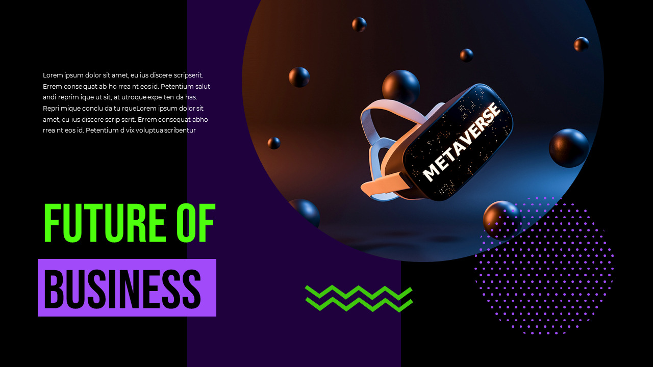 The Business Metaverse history powerpoint template
