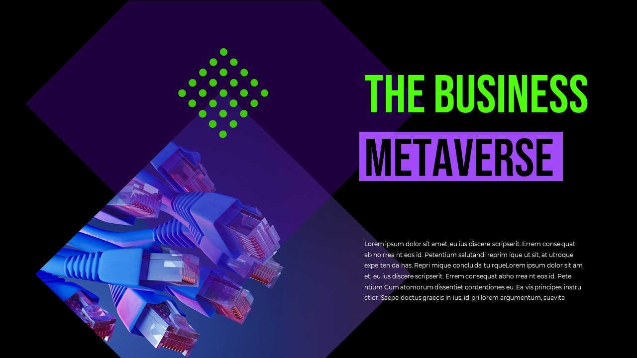 The Business Metaverse history powerpoint template