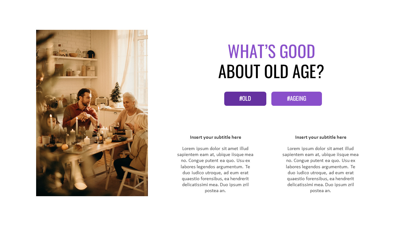 Old Age ppt templates google slides template|Lifestyle
