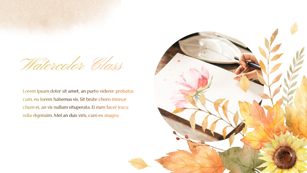 Fall Scenery with Watercolors Simple PPT Templates